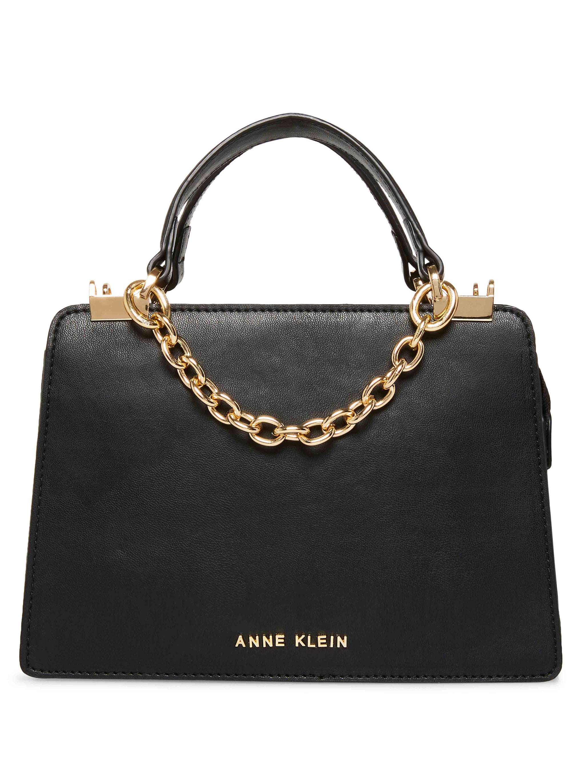 Anne Klein Mini Convertible Snake Trimmed Satchel With Swag Chain ...